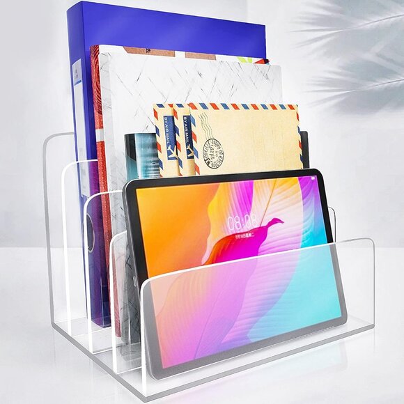 Other | Clear Acrylic File Organizer 4 Sections Acrylic File Holder ...